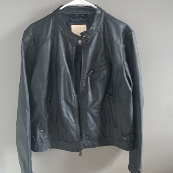Jackets & Coats | Xxl Womens Navy Blue Leather Jacket | Poshmark